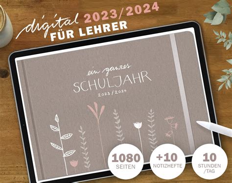 Lehrerkalender Digital 2023 2024 Digitaler Goodnotes Etsy
