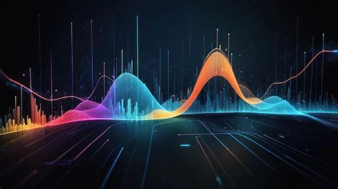 Abstract Data Flow Background With Streaming Information Colorful Waves And Digital Graphs