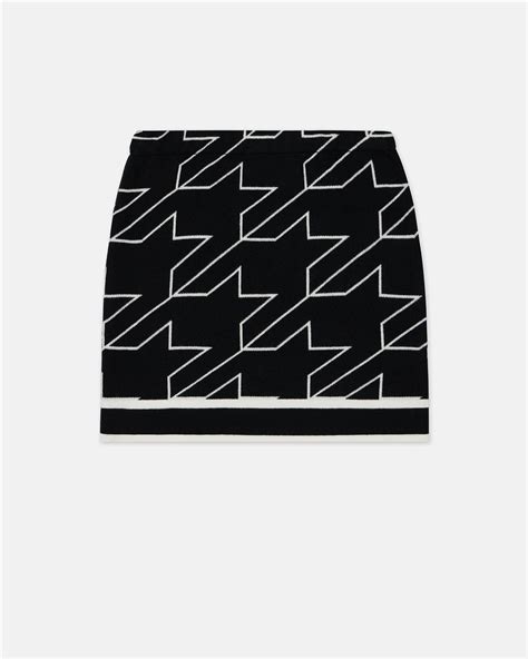 Black Wool Miniskirt With Houndstooth Pattern Iceberg