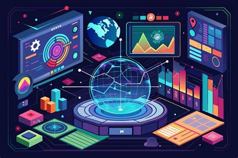 Premium Vector A Holographic Interface Displaying Complex Data