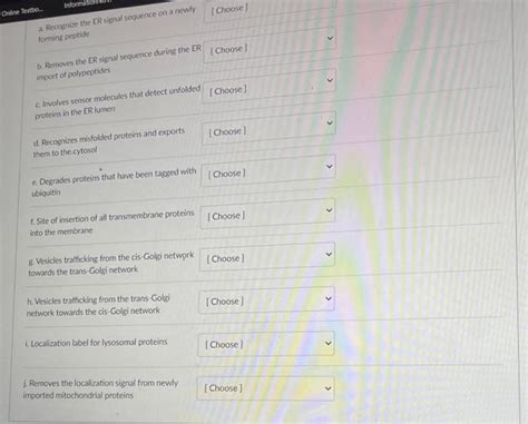 solved forming peptide b removes the er signal sequence