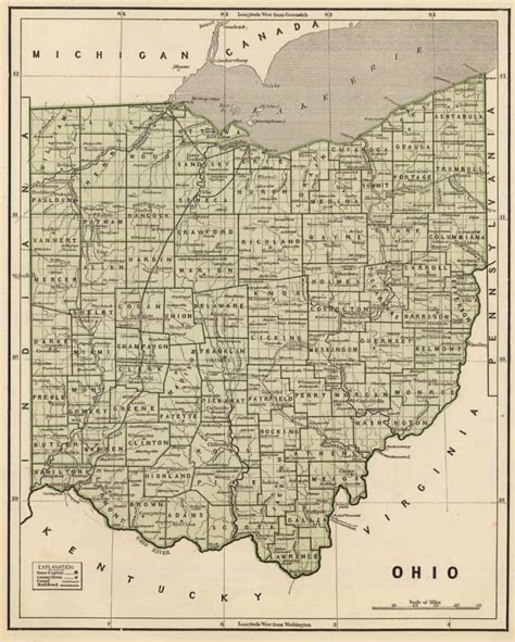 Old Historical City County And State Maps Of Ohio