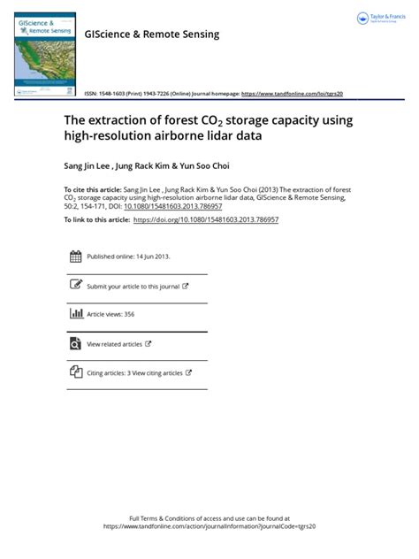 The Extraction Of Forest Co2 Storage Capacity Using High Resolution