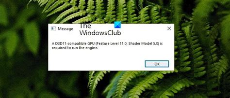 A D3d11 Compatible Gpu Is Required To Run The Engine Engineering