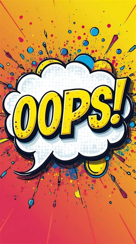 Comic Book Style Oops Speech Bubble with Vibrant Background Stock Illustration - Illustration of ...
