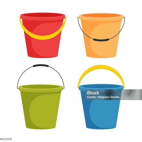 Eimer Vektorillustration In Flachem Design Isoliert Auf Weißem