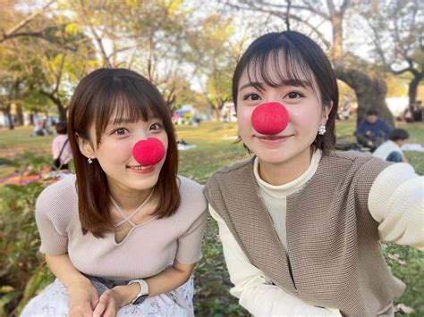 白木愛奈さんのインスタグラム写真 白木愛奈instagram「ちょうどお休みが重なり、後輩の笹村と昨日からはじまった大道芸ワールド