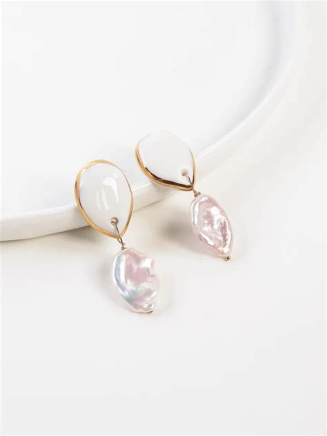 Teardrop Pearl Earrings Collective And Co