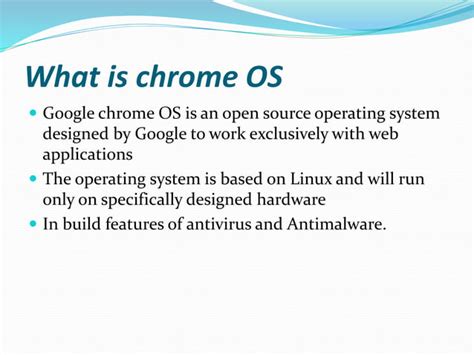 Google Chrome Operating System Ppt