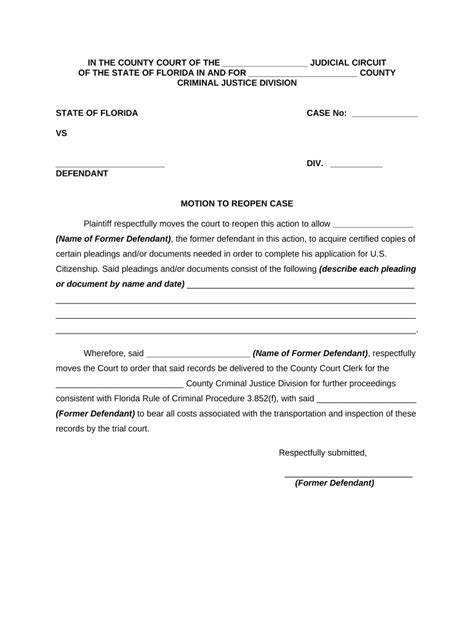 Florida Case Order Doc Template PdfFiller