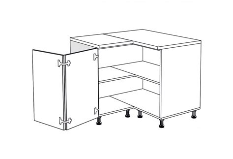 Кухненски шкаф ъглов долен Rustic Du 2k бял • Модулна кухня Rustic бяла • Мебели Монема