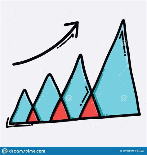 Triangle Graph Color Vector Icon Drawing Sketch Illustration Hand Drawn Line Eps10 Stock Vector