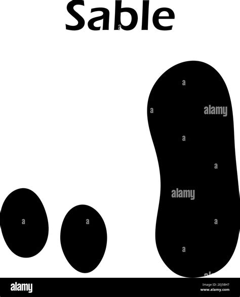 Sable Footprint Black Silhouette Design Vector Illustration Stock