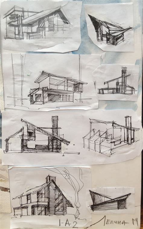Индивидуальный жилой дом Клаузура 2015г Interior Architecture Sketch