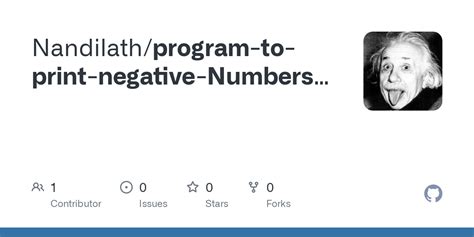 github nandilath program to print negative numbers in a list