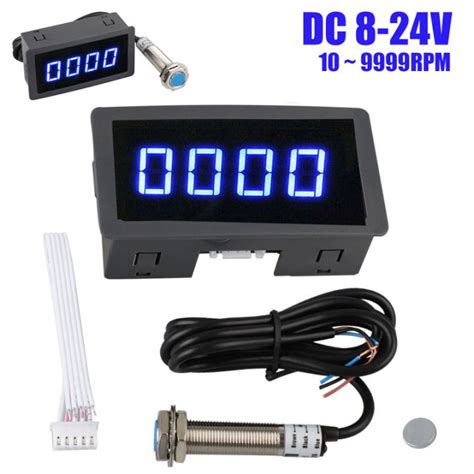 4 Digital Led Tachometer Dc8 24v Digital Motor Tachometer With Hall Proximity Switch Sensor Npn