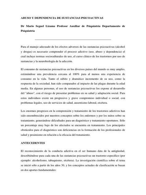 Pdf Abuso Y Dependencia De Sustancias Psicoactivas Dokumen Tips