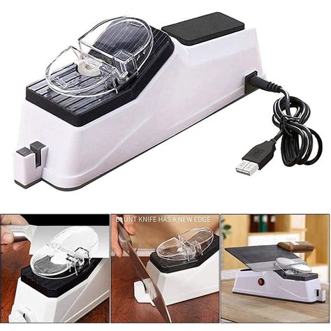 USB электрическая точилка для ножей, регулируемая двухслотовая ...