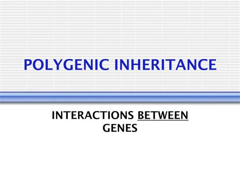 PPT Polygenic Inheritance Interactions Between Genes PowerPoint Presentation ID