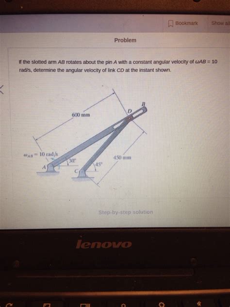 Solved If The Slotted Arm Ab Rotates About The Pin A With A Chegg