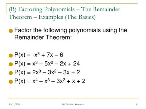 Ppt Lesson 11 Polynomial Theorems Using Factoring Powerpoint Presentation Id 275416