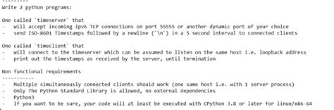 write 2 python programs one called timeserver that