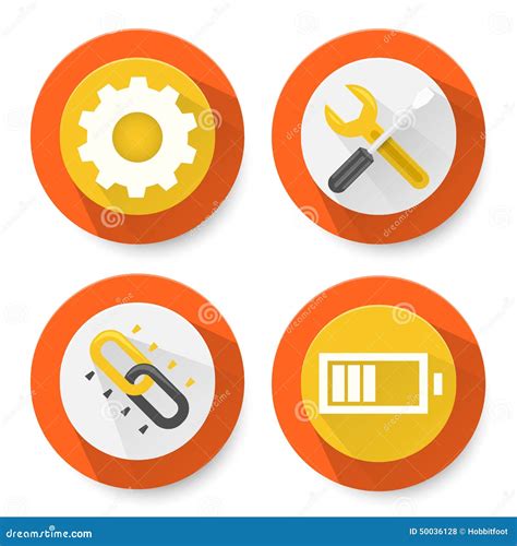 Set Of Flat Settings Icons Stock Vector Illustration Of Joined 50036128