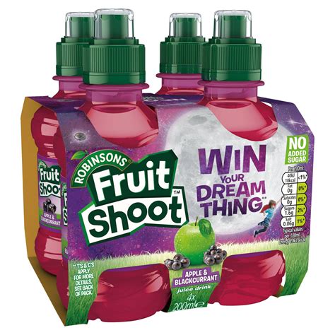 Robinsons Fruit Shoot Apple & Blackcurrant Juice Drink 4 x 200ml | Iceland Foods