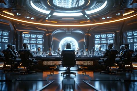 Premium Photo Intergalactic Council Discussing Issues Of Racial