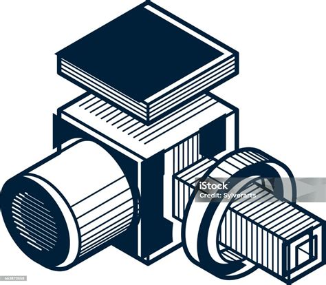3d Design Abstract Vector Dimensional Cube Shape Stock Illustration