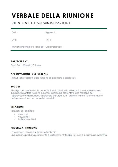 Modelli Di Verbale Di Riunione Microsoft Create