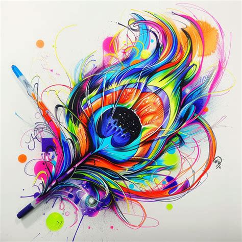Peacock Feather Stencil Tattoo Kit Imagella