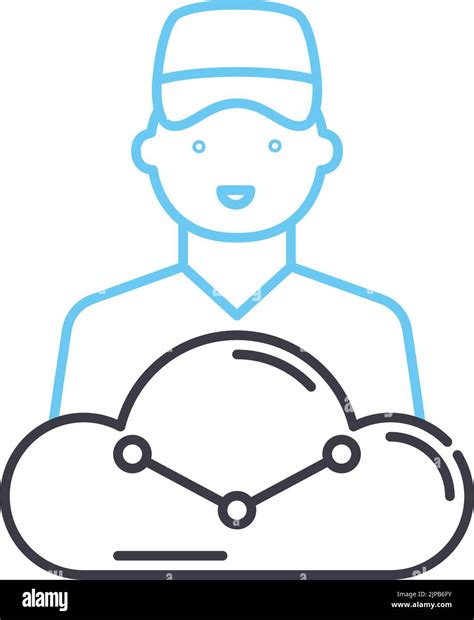 Network Administration Line Icon Outline Symbol Vector Illustration