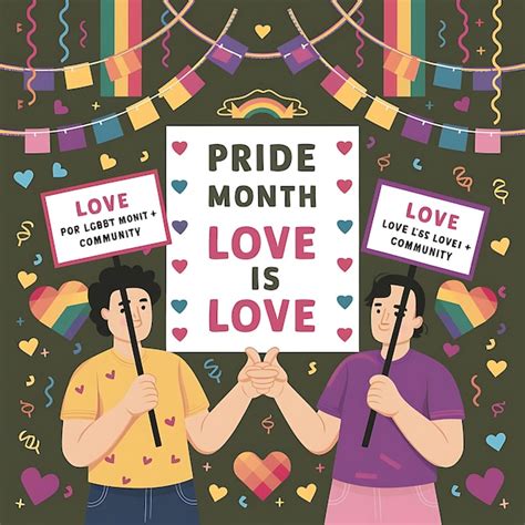 Premium Photo Happy Pride Month Day Social Media Post Template Flat