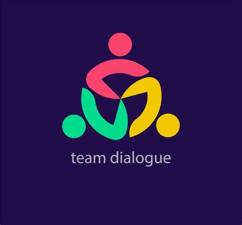 Premium Vector Modern Team Communication Work Logo Unique Color