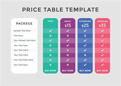 Free Comparison Chart Template