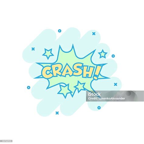 Icône Comique Bruitages Crash Vecteur Bande Dessinée Dans Le Style