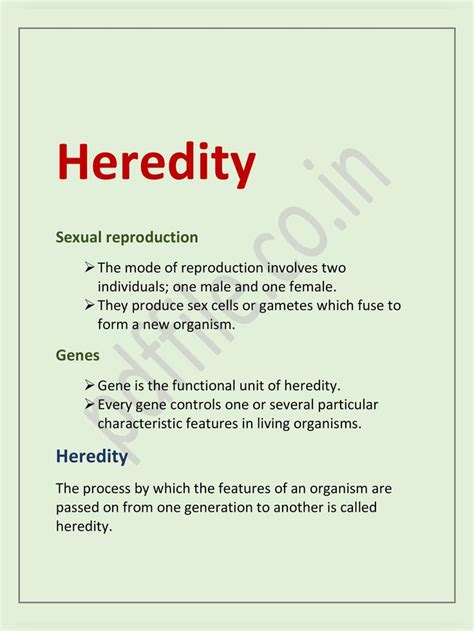 Pdf Class 10 Science Chapter 9 Heredity And Evolution Notes Pdf
