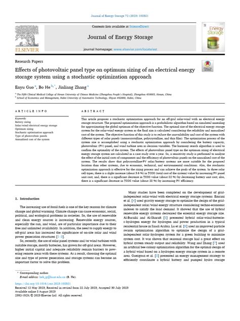 Effects Of Photovoltaic Panel Type On Optimum Sizing Of An Electrical