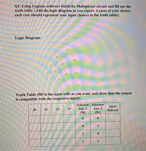Solved Qi Using Logisim Software Build The Multiplexer