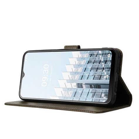 For Tecno Pop Pro BE Diamond Texture Leather Phone Case Brown Alexnld Com