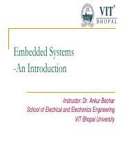 Lec Module Pdf Embedded Systems An Introduction Instructor Dr Ankur Beohar School Of