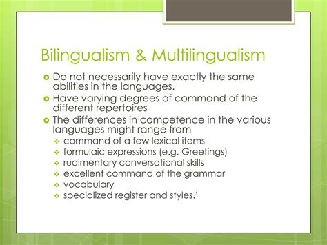 Bilingualism And Multilingualism Pptx