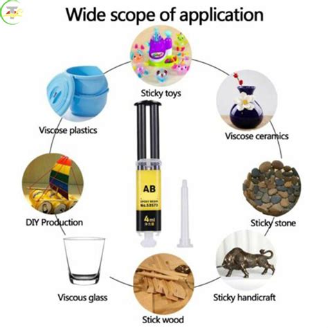Plastic Epoxy Resin Ab Glue Strong Adhesive Repair Tool Glass Ceramics 25 4ml Plastic Epoxy