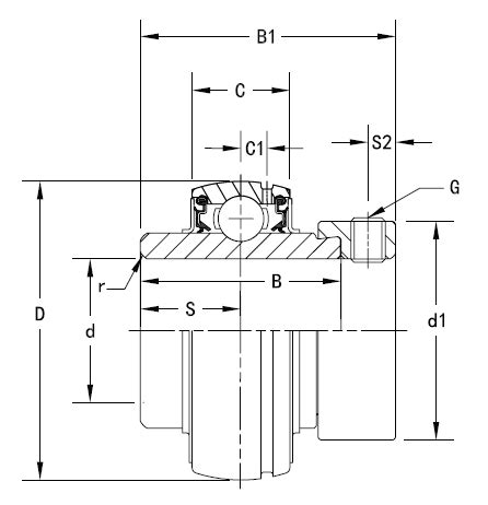 Part Number Uel207 22 Uel 200 Wide Inner Ring Ball Bearings