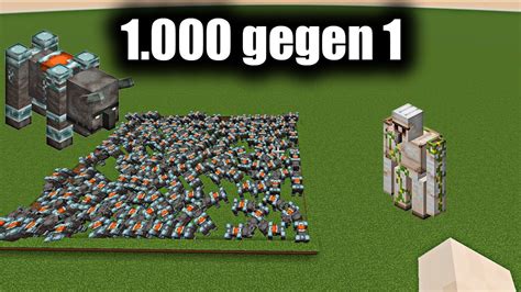1000 Verwüster Gegen 1 Eisengolem In Minecraft Youtube