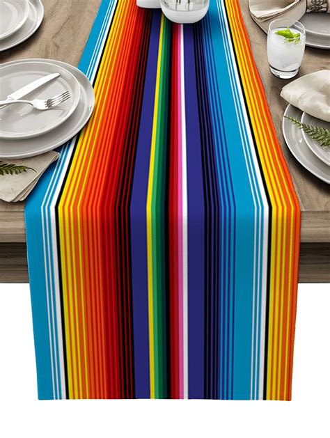 Colorful Mexican Stripes Table Runners Kitchen Runner Dinning Wedding