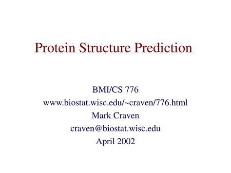 PPT Protein Structure Prediction In Bioinformatics PowerPoint Presentation ID 9422532