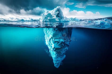 Submerged Beauty Iceberg Above And Below Water Stock Image Image Of