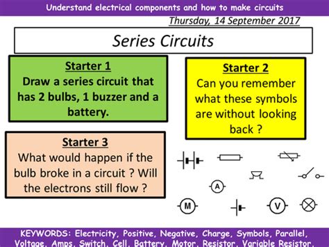 Ks3 Lesson On Series Circuits Teaching Resources